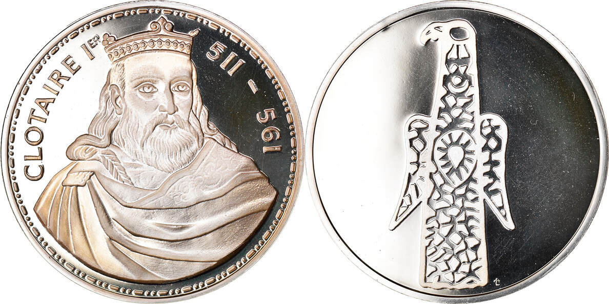 France Medal Clotaire Ier 511-561, Silver AU(55-58) | MA-Shops