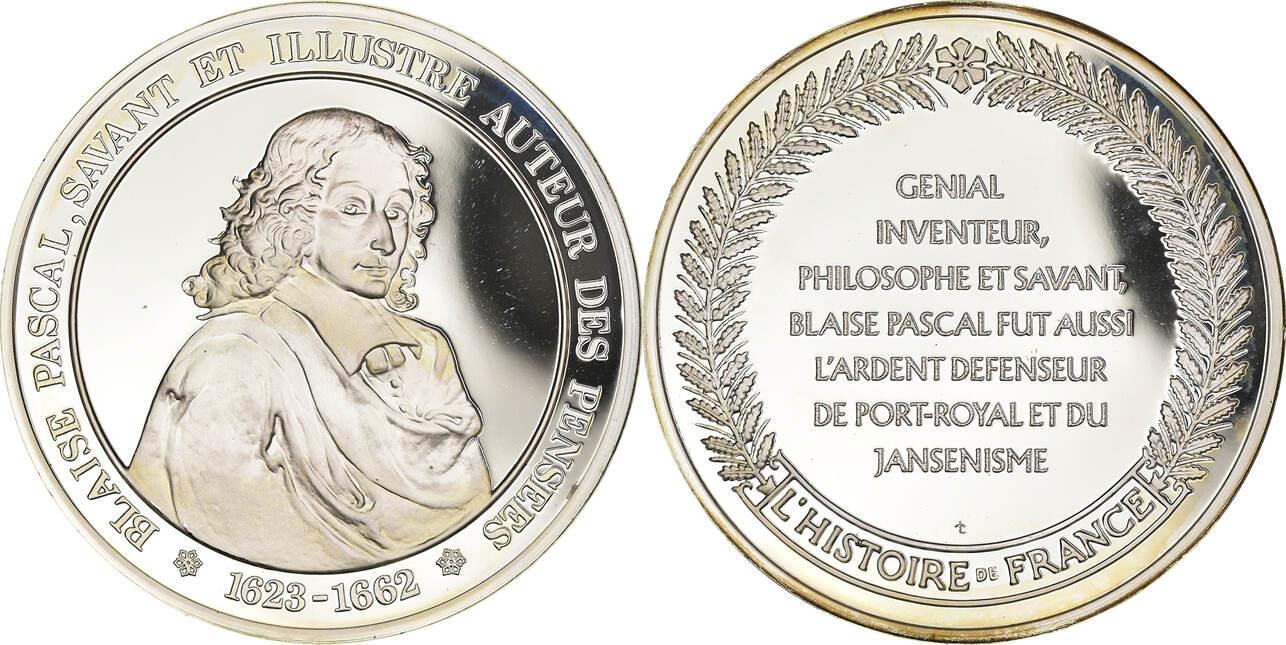 France Medal French Fifth Republic, Blaise Pascal, savant et illustre ...