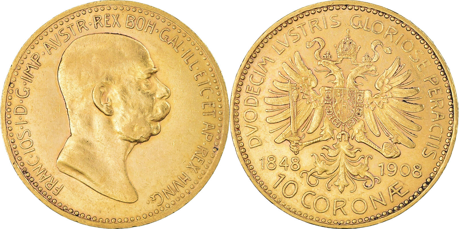 Austria 10 Corona 1908 Vienne Coin, Franz Joseph I, Vienne, Gold, KM ...
