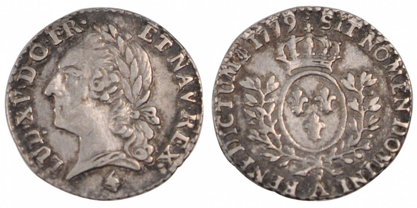 France 6 Sols, 1/20 ECU 1779 A Coin, Louis XV, 1/20 Écu à la vieille ...