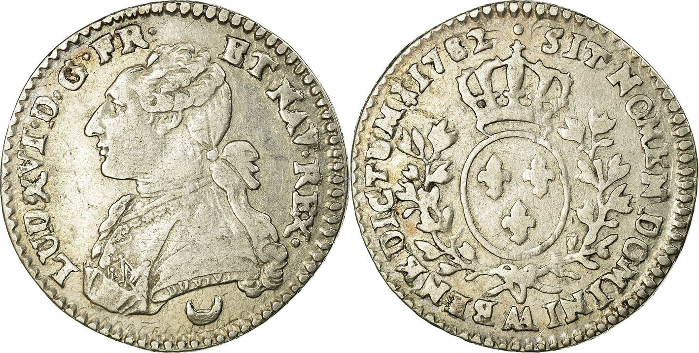 France 12 Sols, 1/10 ECU 1782 AA Coin, Louis XVI, 1/10 Écu, Metz EF(40 ...