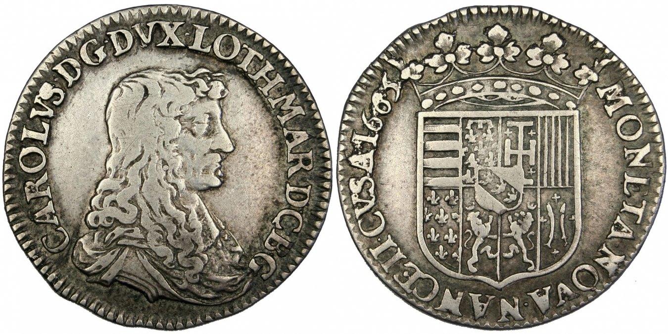 German States Teston 1665 Nancy Coin, LORRAINE, Nancy, Silver, Flon:50 ...