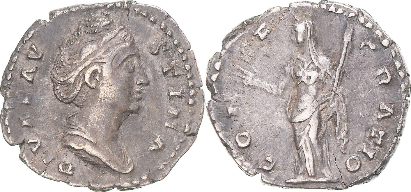 Denarius 141 Rome Coin, Diva Faustina I, Rome, Silver, RIC:382A EF(40 ...