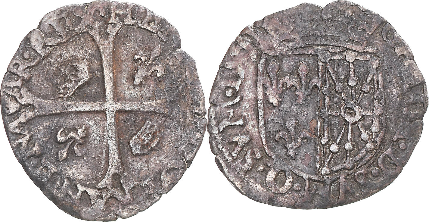 France Douzain de Navarre 1591 Saint-Palais Coin, Henri IV, Saint ...