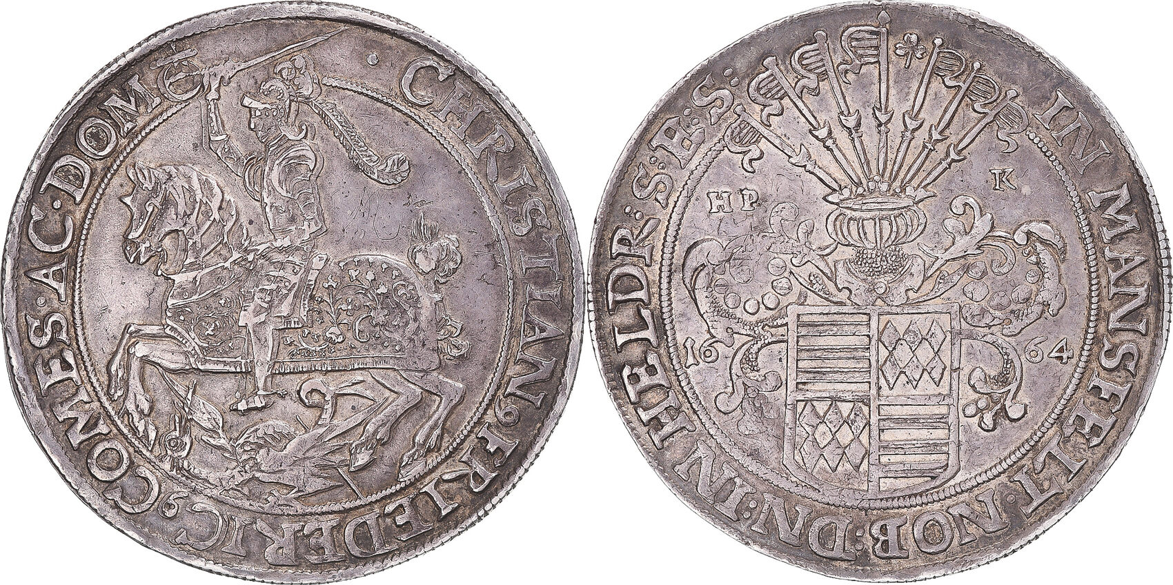German States 1664 Eisleben Coin, MANSFELD-EIGENTLICHE-HINTERORT ...
