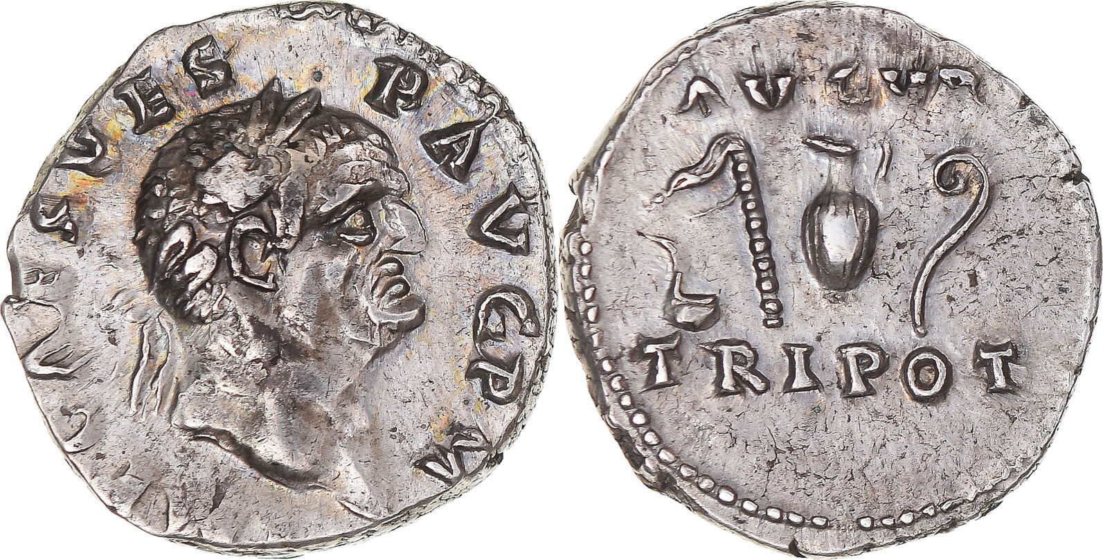 Denarius 70-71 Rome Coin, Vespasian, Rome, Silver, RIC:30 AU(50-53 ...