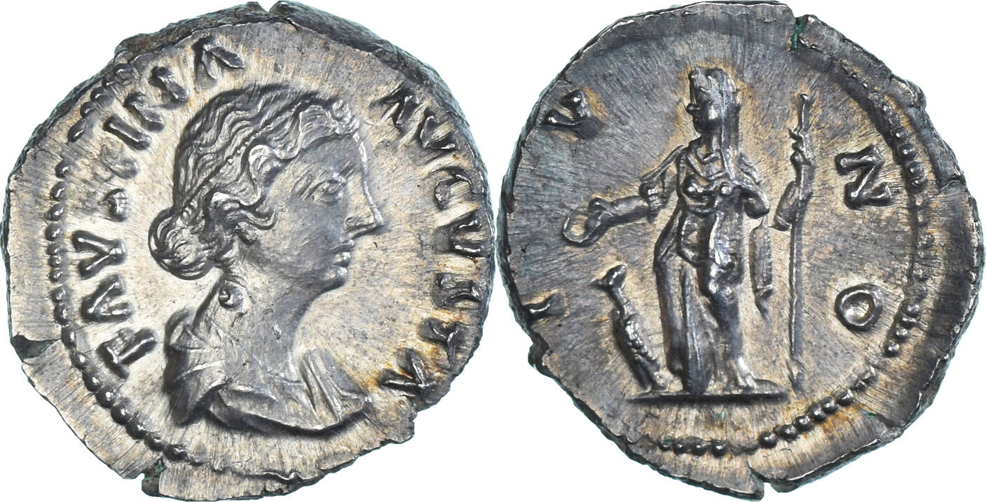 Denarius 161-175 Rome Coin, Faustina II, Rome, Silver, RIC:688 AU(55-58 ...