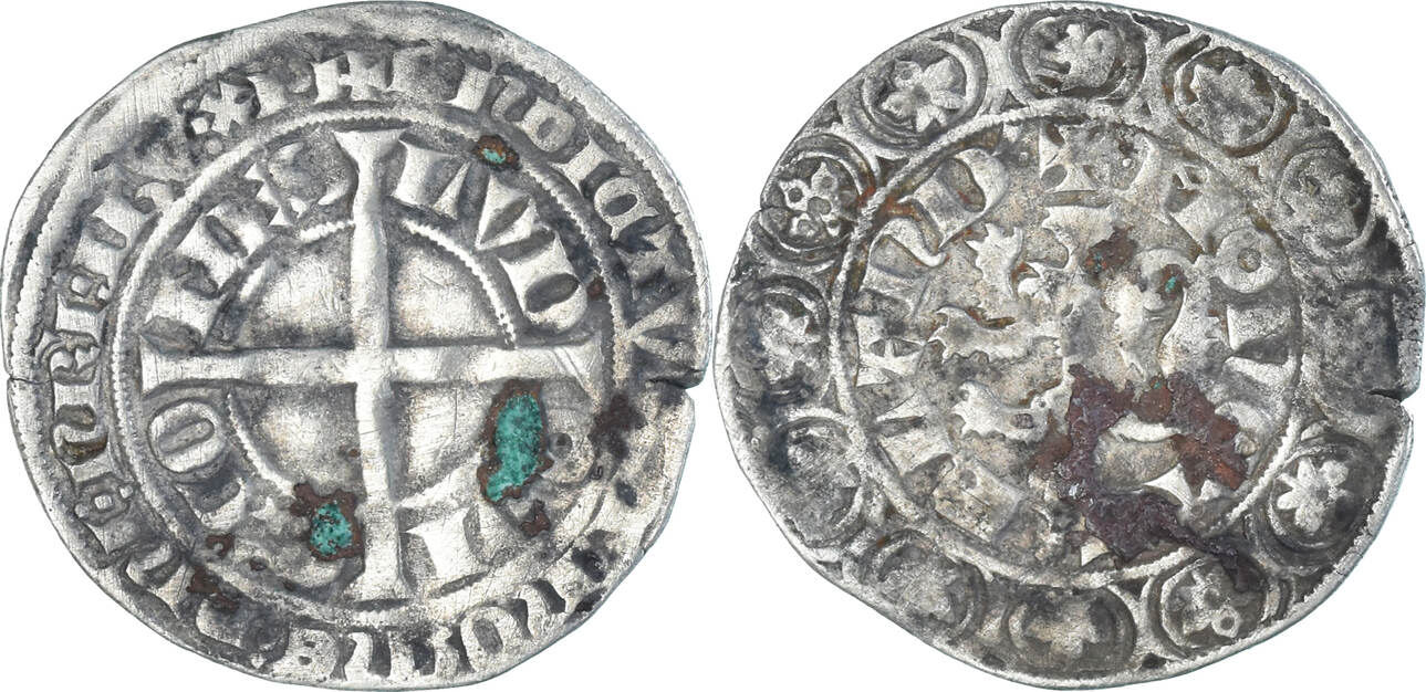 France Gros 1346-1384 Coin, Flanders, Louis II de Mâle, Silver VF(30-35 ...