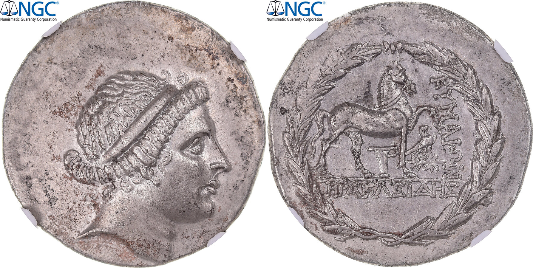 Tetradrachm ca. 155-143 BC Kyme Aeolis, Kyme, Silver, NGC, SNG-Cop:105 ...