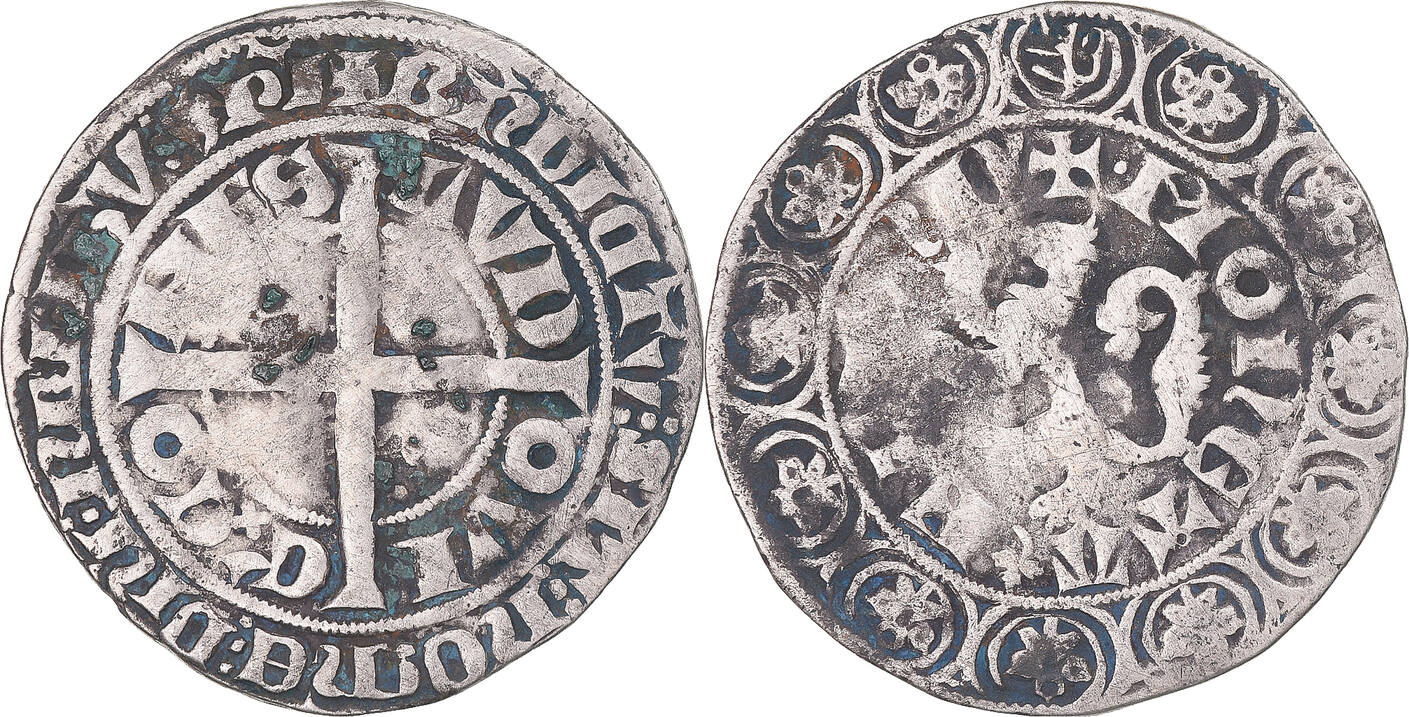 France Gros 1346-1384 Coin, Flanders, Louis II de Mâle, Silver VF(30-35 ...