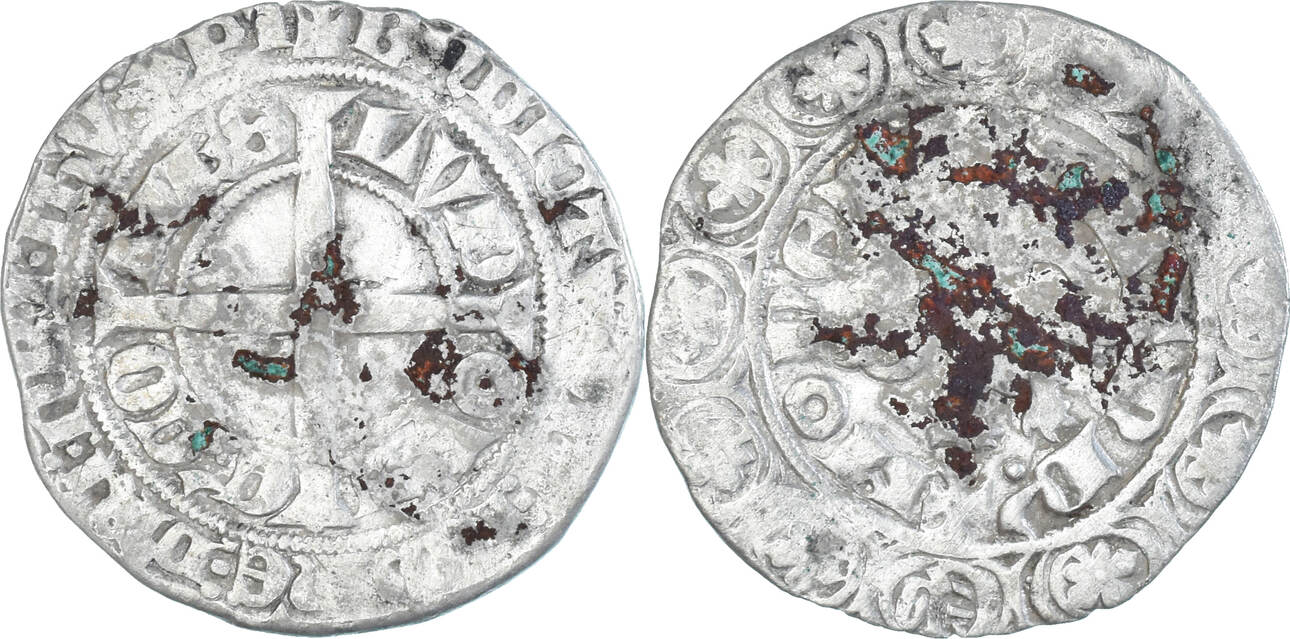 France Gros 1346-1384 Coin, Flanders, Louis II de Mâle, Silver VF(20-25 ...