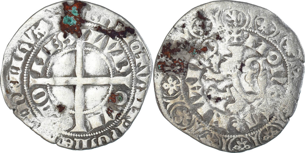 France Gros 1346-1384 Coin, Flanders, Louis II de Mâle, Silver VF(20-25 ...