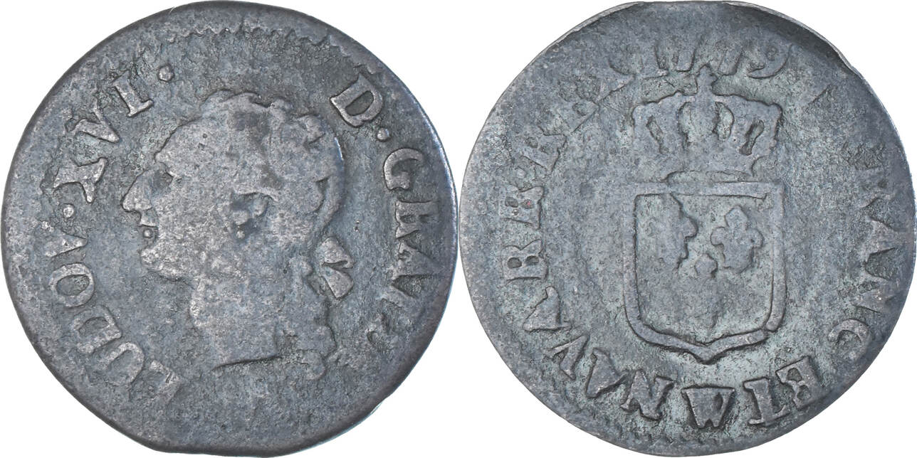 France Liard 1779 W Coin, Louis XVI, Lille, Copper, Gadoury:348 VF(30 ...