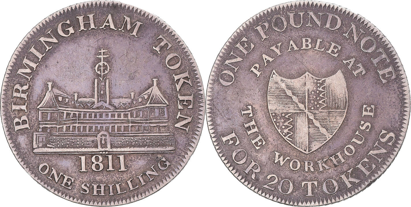 United Kingdom shilling token 1811 Birmingham, Silver EF(40-45) | MA-Shops