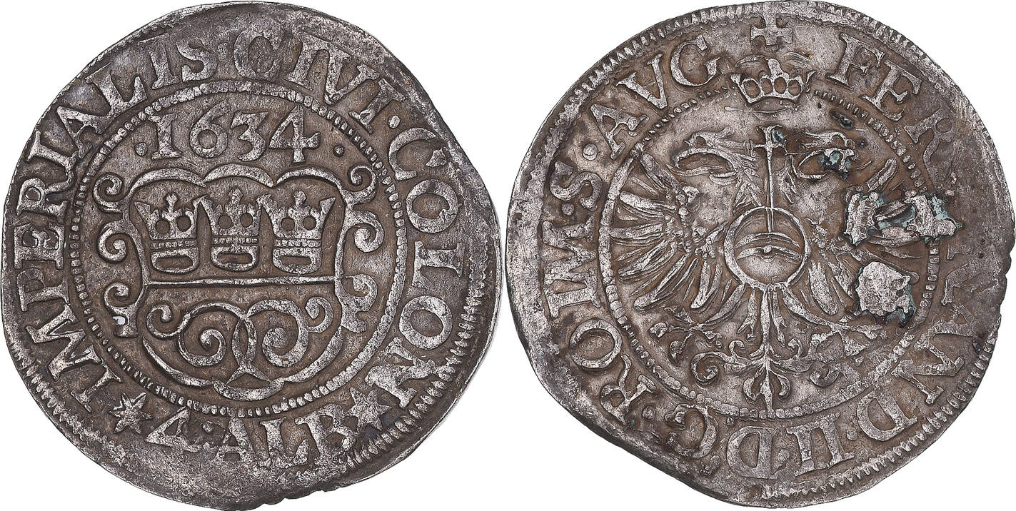 German States 4 Albus, Blaffert 1634 Cologne Coin, COLOGNE, Cologne AU ...