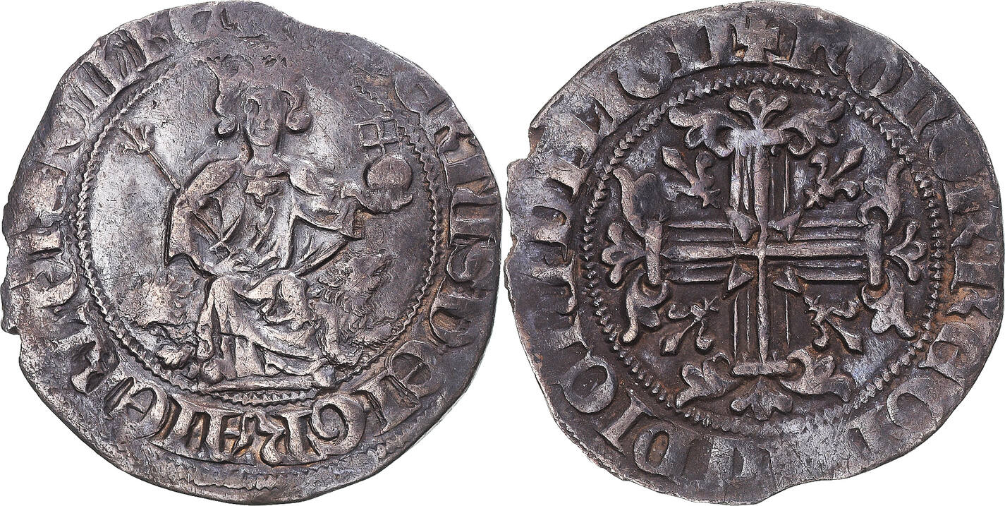Italy Gigliato 1309-1343 Naples Coin, Kingdom of Naples, Robert d'Anjou, Naples AU(50-53) | MA-Shops