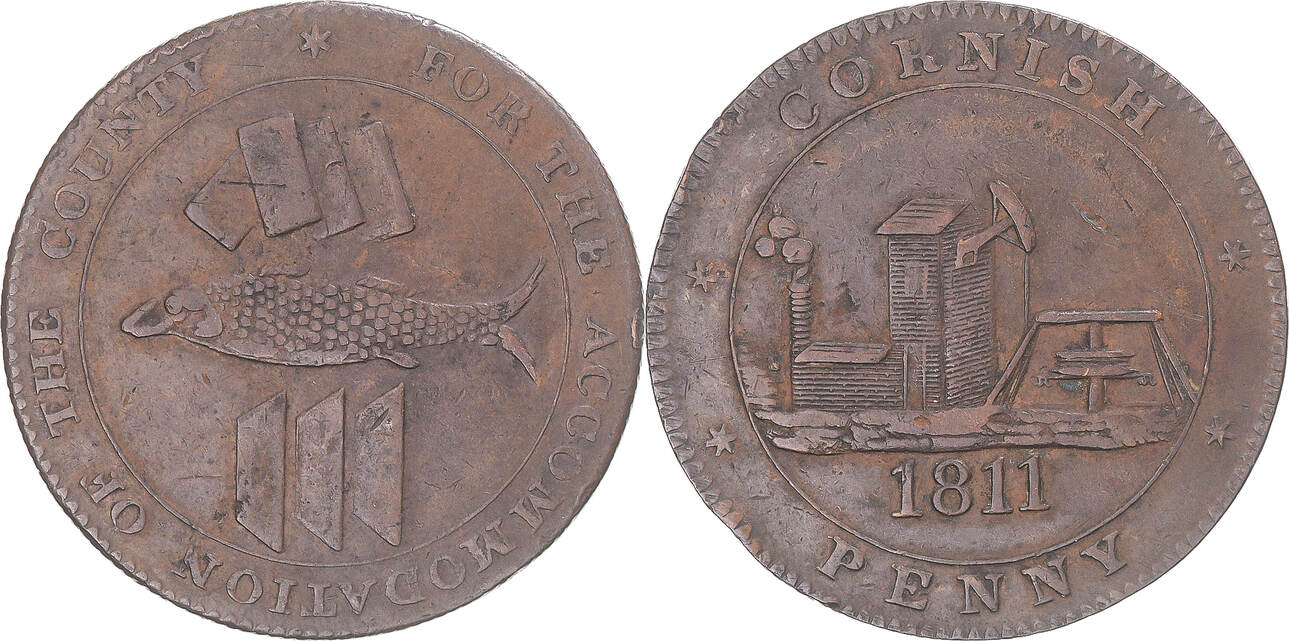 United Kingdom Cornish Penny 1811 Copper EF(40-45) | MA-Shops