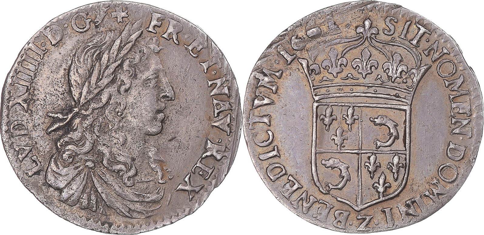 France 1/12 Écu du Dauphiné au buste juvénile 1661 Z Coin, Louis XIV, 1 ...