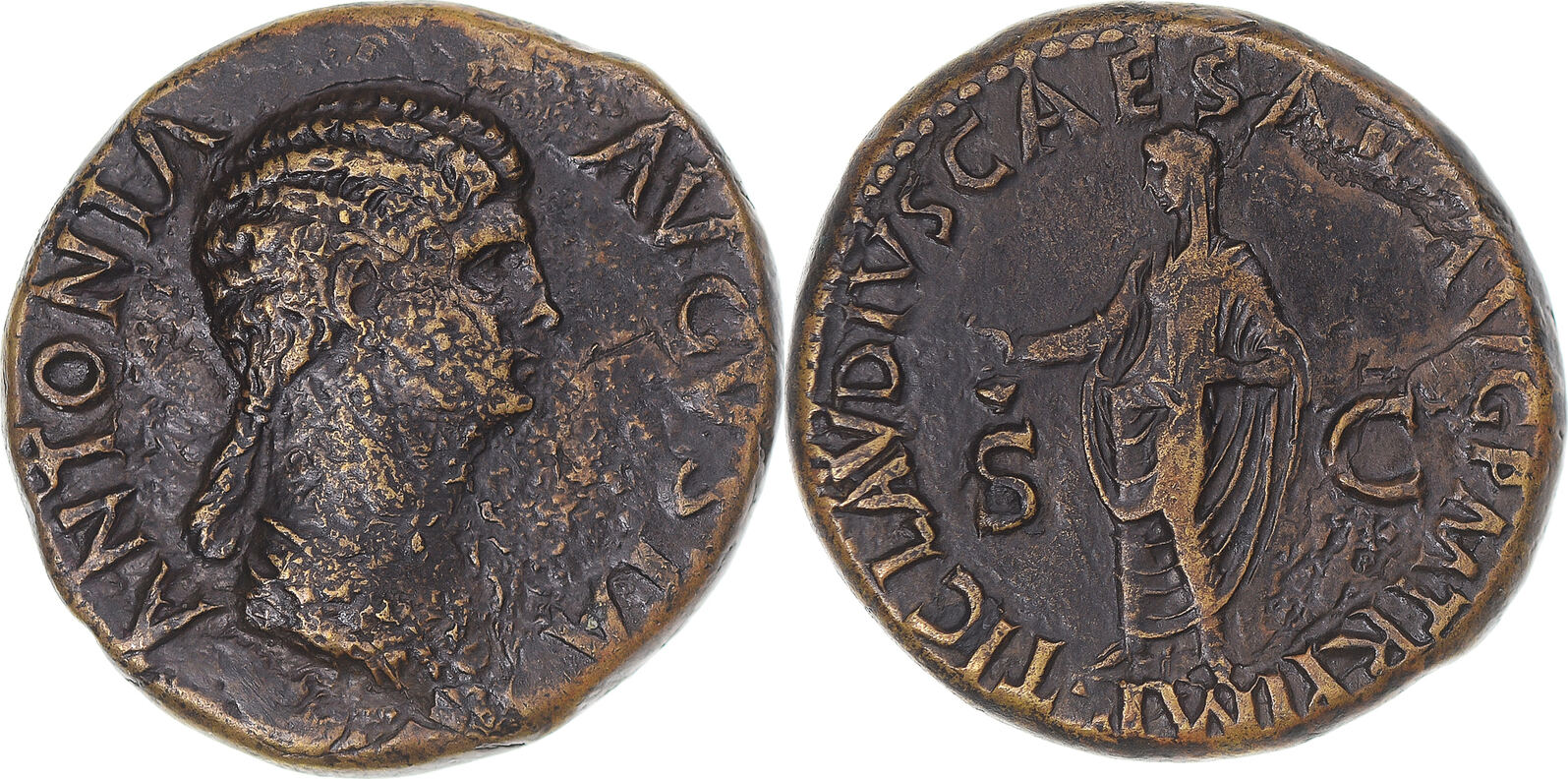 Dupondius 41-45 Rome Coin, Antonia, Rome, Bronze, RIC:92 EF(40-45) | MA ...