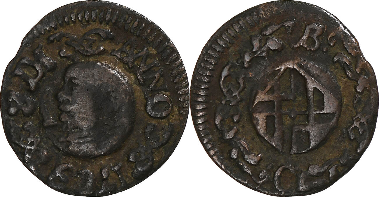 Spain Ardite 1709 Barcelona Coin, Charles III, Barcelona, Copper, KM ...