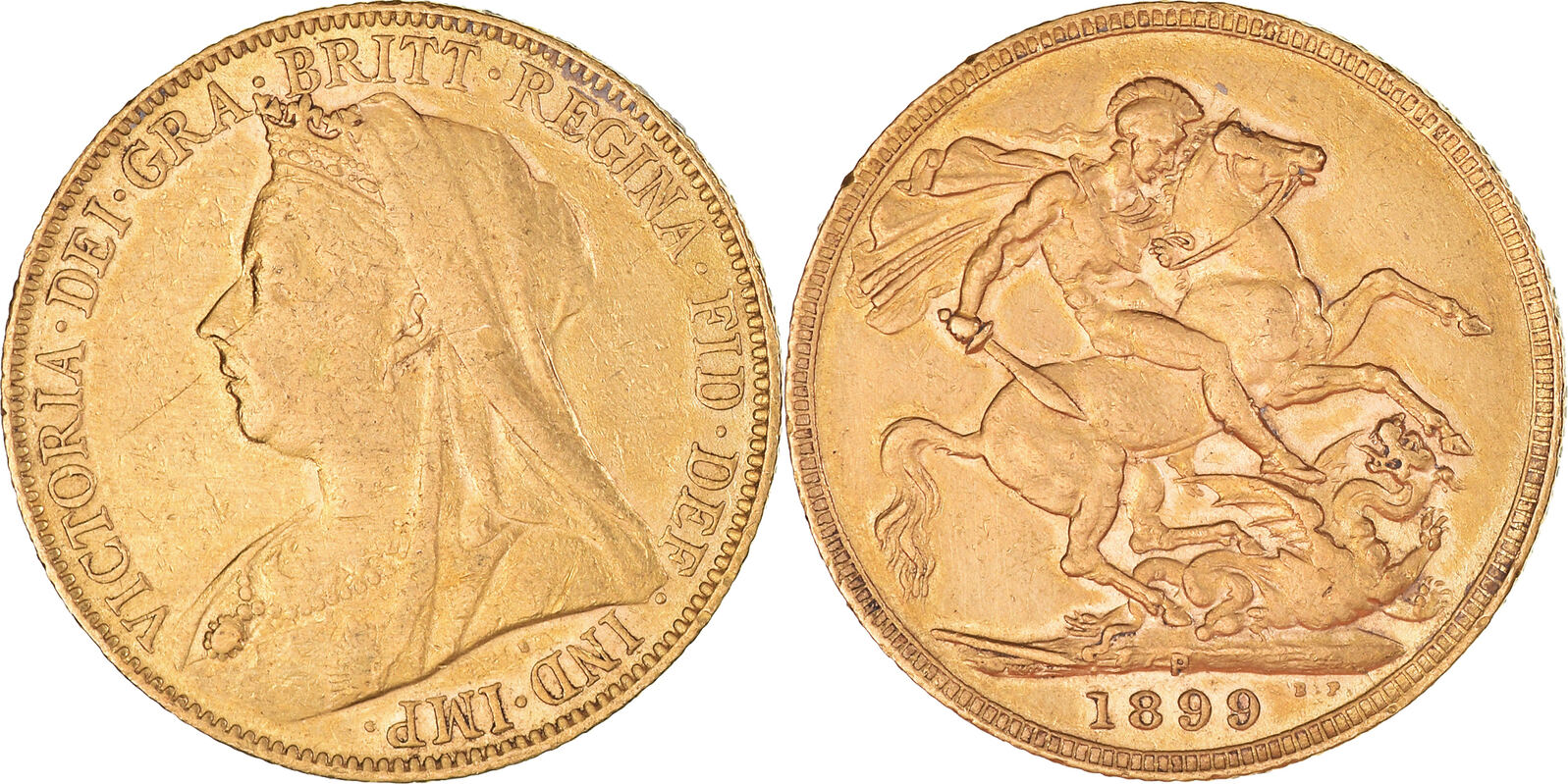 Australia Sovereign 1899 P Coin, Victoria, Perth, Gold, KM:13 AU(50-53 ...