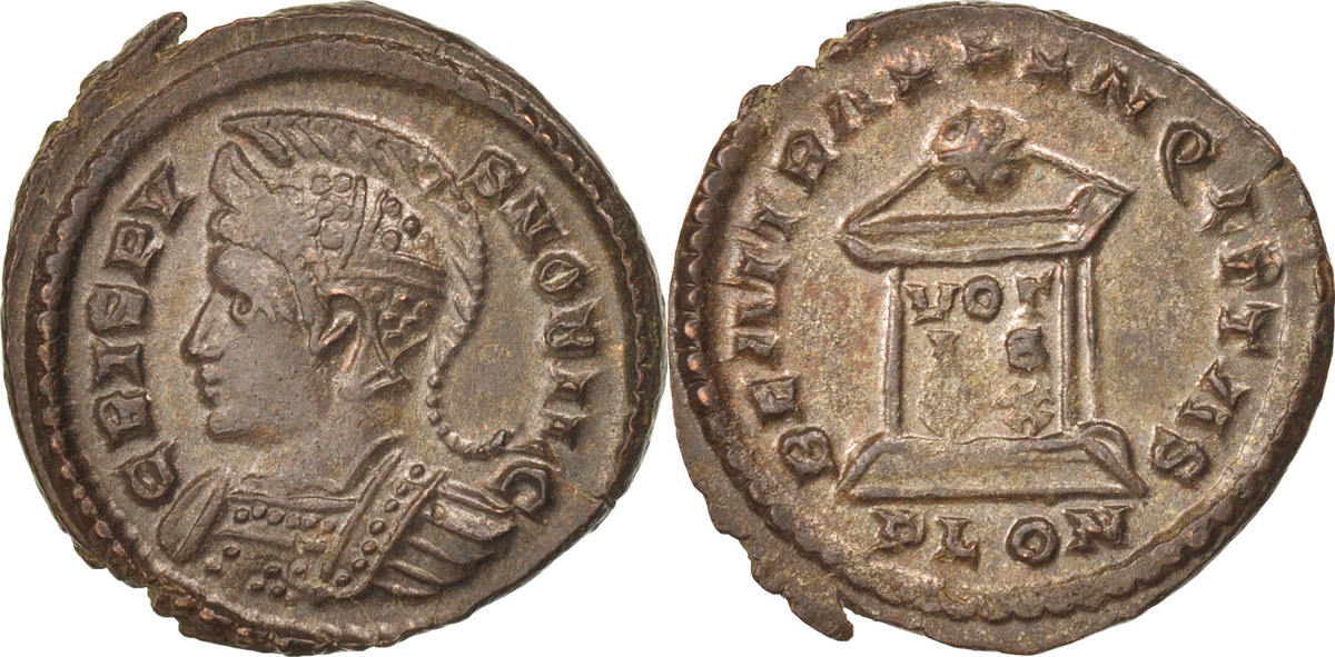 Follis Coin, Crispus, London, Bronze, RIC:275 AU(55-58) | MA-Shops