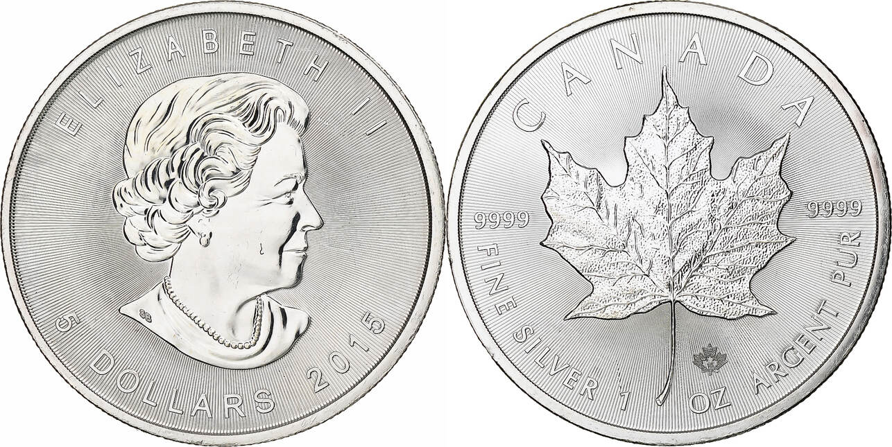 Canada 5 dollars, 1 oz 2015 Ottawa Elizabeth II, Maple Leaf, Ottawa, Proof, Silver MS(63) | MA-Shops