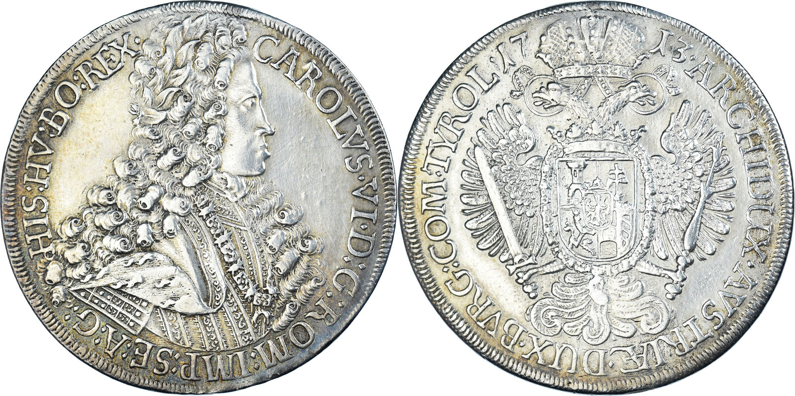 Austria Thaler 1713 Hall Coin, Karl (Charles) VI, Hall, Silver, KM:1552 ...