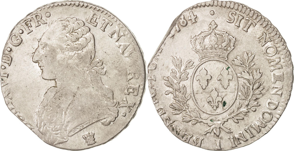 France Ecu 1784 I Coin, Louis XVI, Écu aux branches d'olivier, Limoges ...