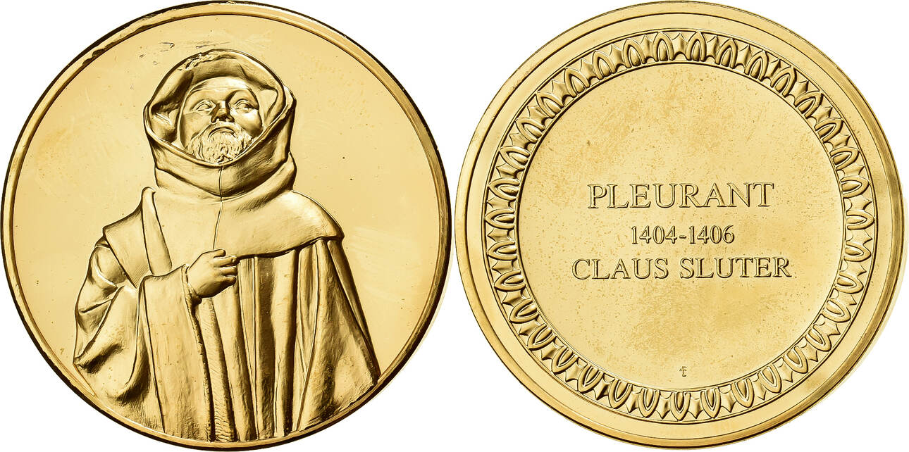 France Medaille Pleurant, Claus Sluter, Gilt Bronze AU(55-58) | MA-Shops