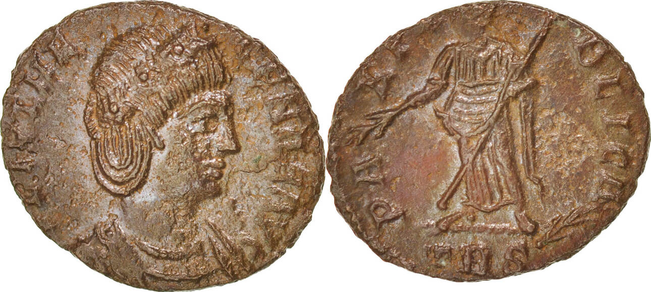 Nummus Coin, Helena, Trier, Copper, RIC:33 AU(50-53) | MA-Shops