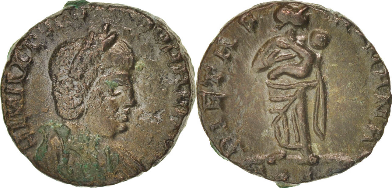 Nummus Coin, Theodora, Trier, Copper, RIC:56 EF(40-45) | MA-Shops