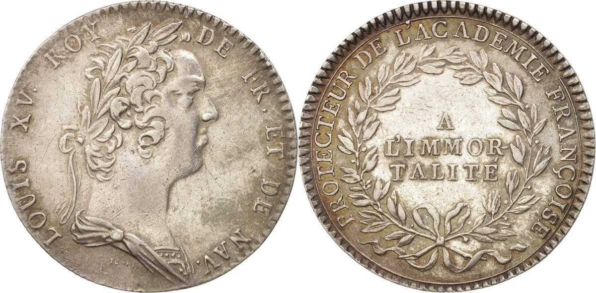 France Token Royal, Académie Française, Louis XV, Duvivier AU(50-53 ...