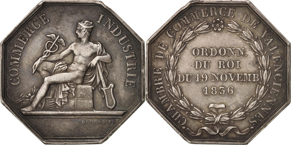 France Medal 1836 Chamber of Commerce, Chambre de Commerce de Valenciennes AU(50-53) | MA-Shops