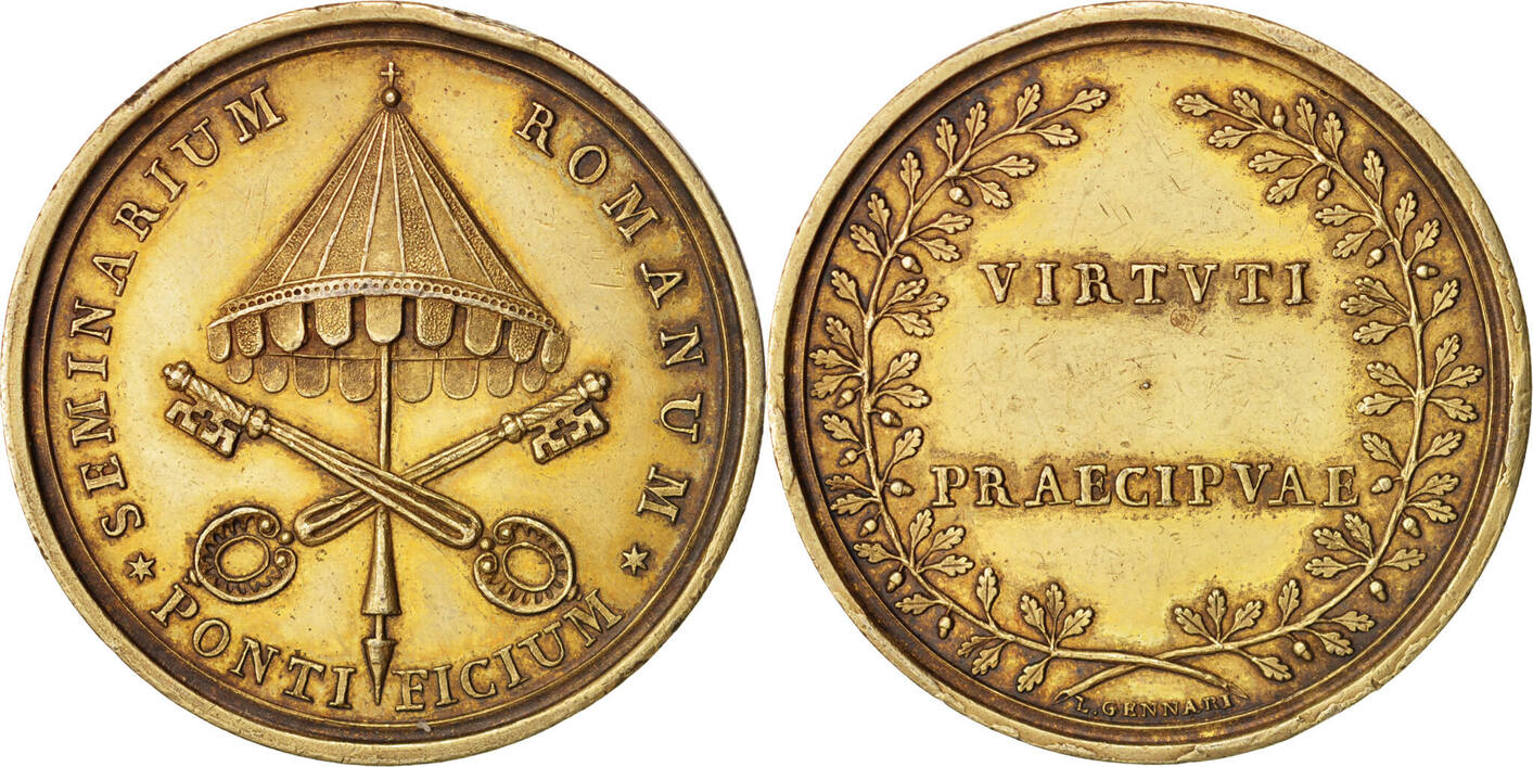 Vatican Medaille 1805 Pius VII, Pontifical Roman Seminary, Silvered ...