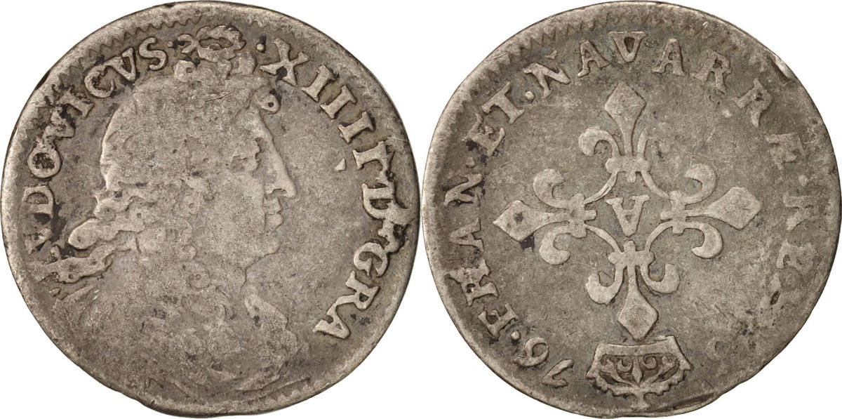 France 1676 A Coin, Louis XIV, 4 Sols dits « des Traitants », Paris VF ...