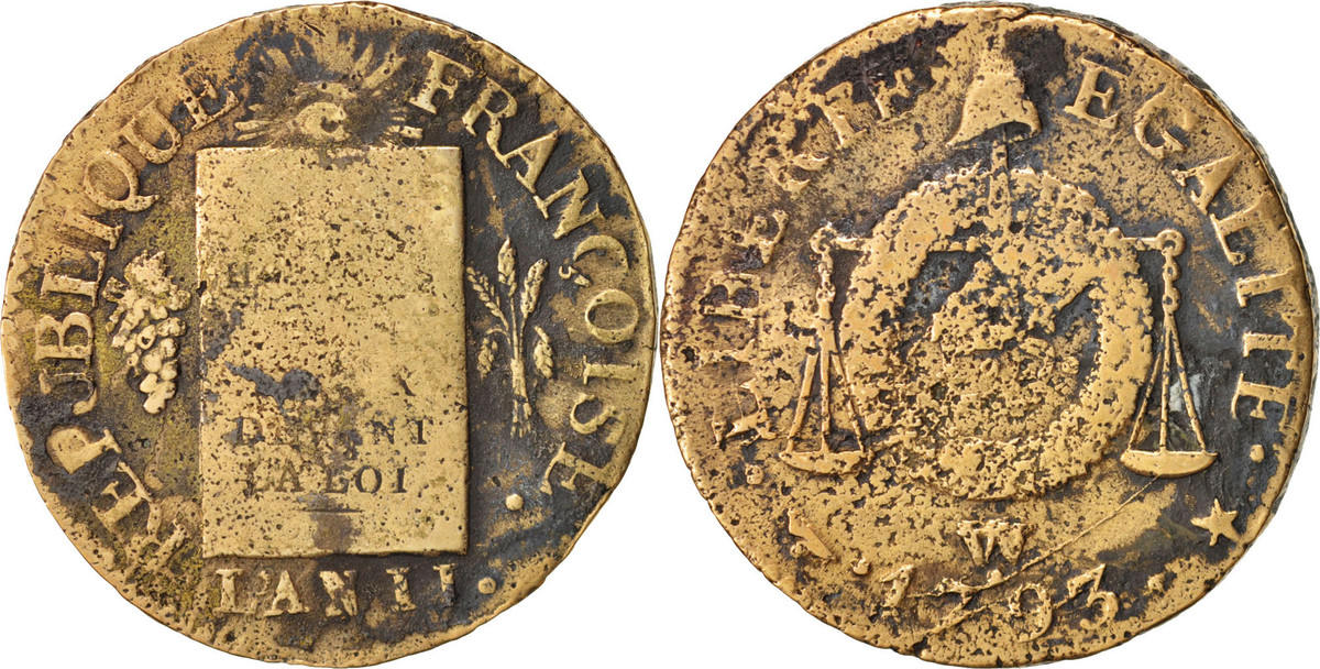 France Sol 1793 Arras Coin, Arras, Bronze, Gadoury:19 VF(20-25) | MA-Shops