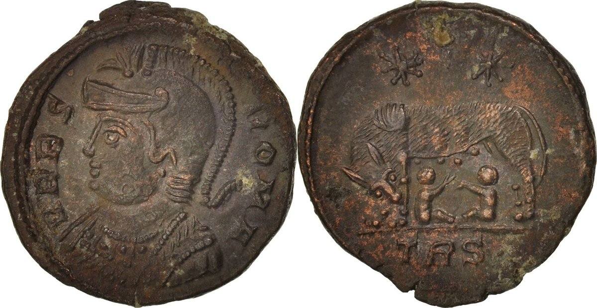 Nummus Coin, Constantine I, Trier, Copper, RIC:VII 522 var. AU(50-53 ...