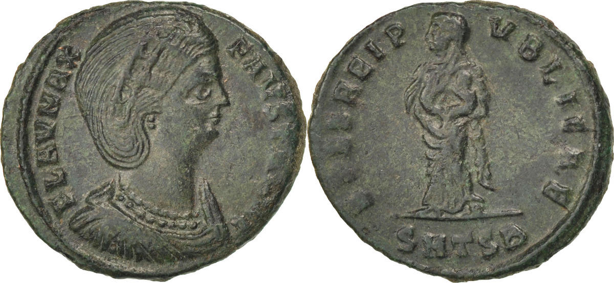 Nummus Coin, Fausta, Thessalonica, Copper, RIC:162 B AU(55-58) | MA-Shops