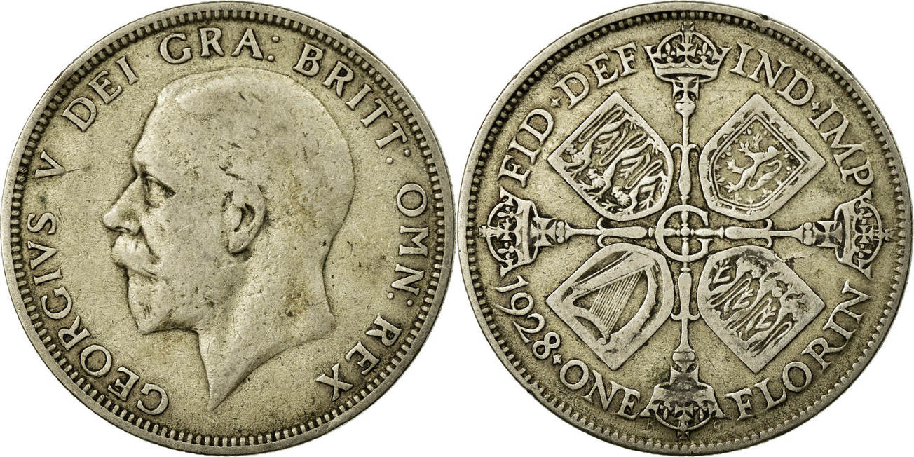 Great Britain Florin, Two Shillings 1928 Coin, George V, Silver VF(20 ...