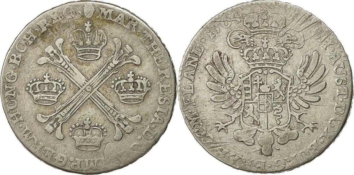 AUSTRIAN NETHERLANDS 1/2 Kronenthaler 1764 (B) Coin, Maria Theresa ...