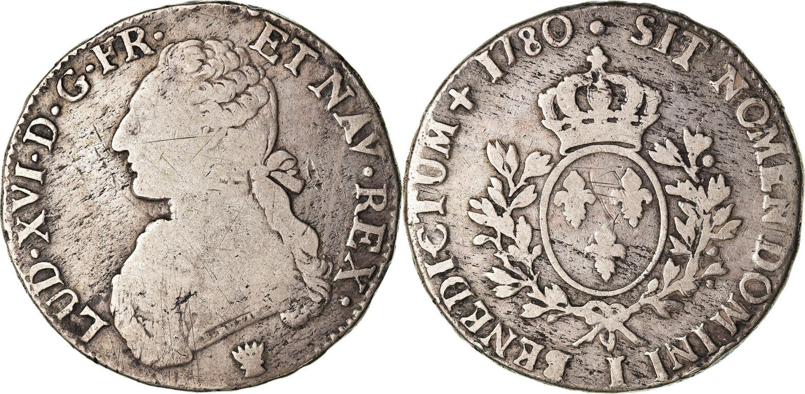 France Ecu 1780 I Coin, Louis XVI, Écu aux branches d'olivier, Limoges ...