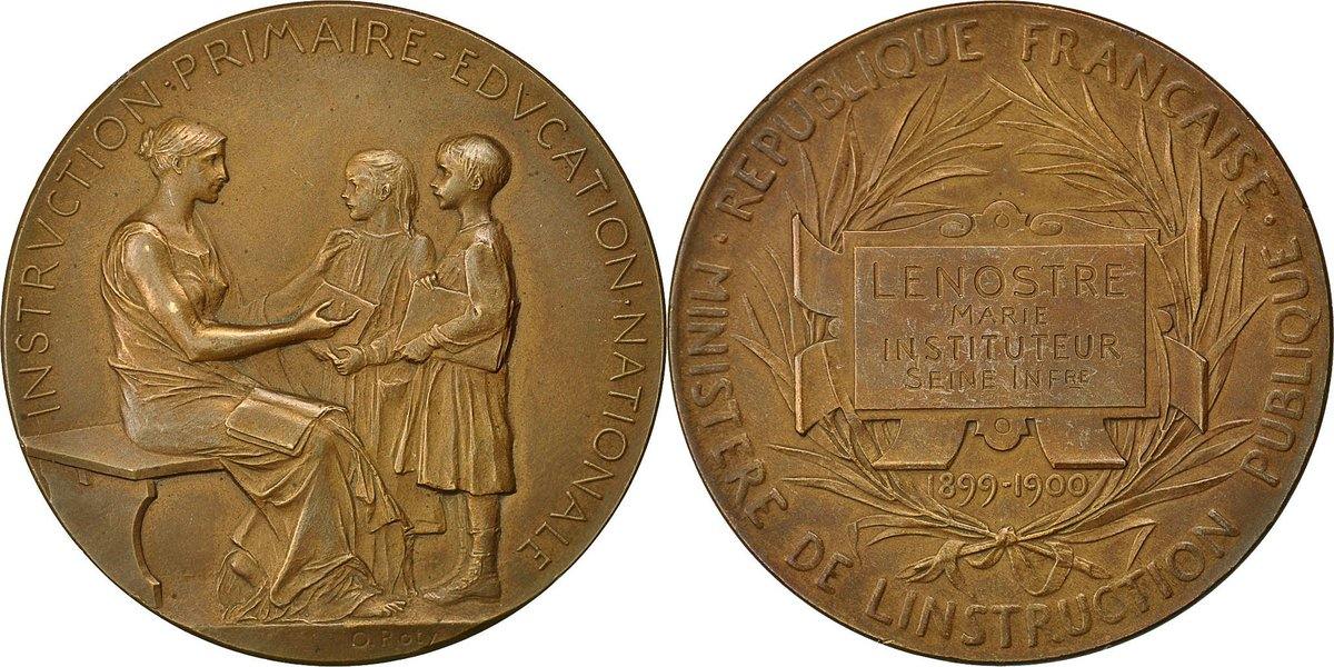 France Medal Ministère de l'Instruction Publique, Arts & Culture, Roty ...