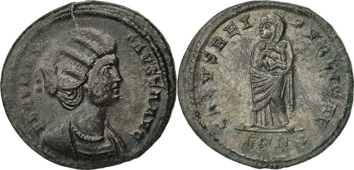 Nummus 326 Trier Coin, Fausta, Trier, Copper, RIC:483 MS(60-62) | MA-Shops