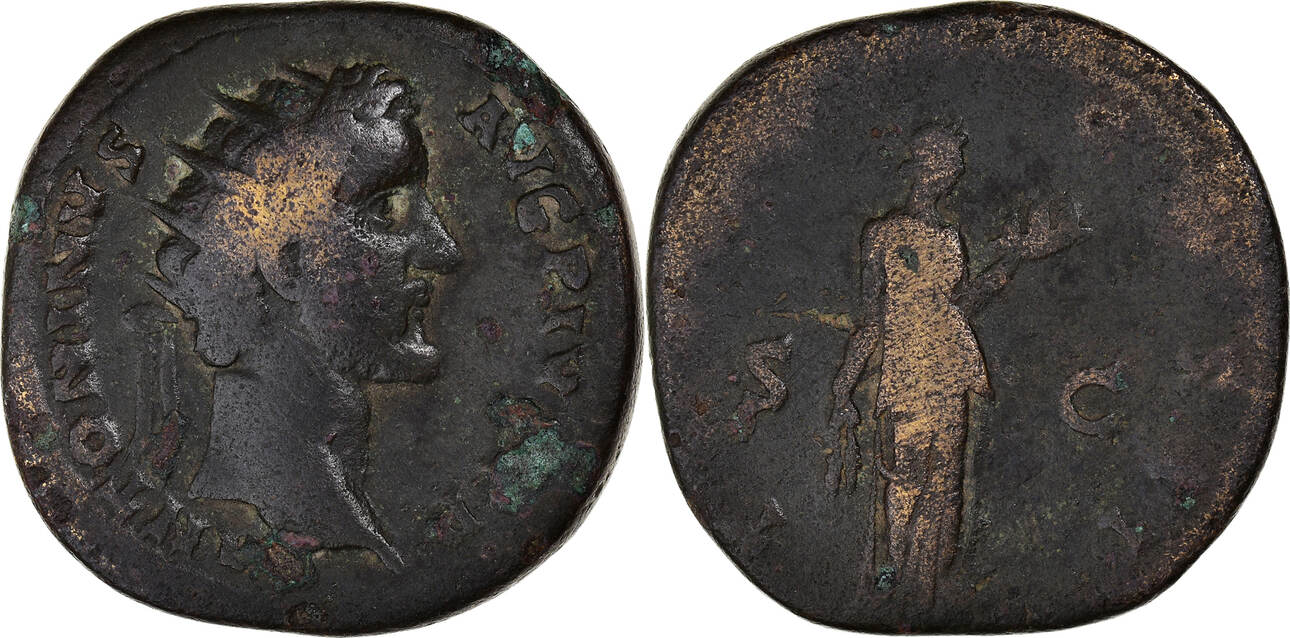 Dupondius 151-152 Rome Coin, Antoninus Pius, Rome, Bronze, RIC:533 var ...