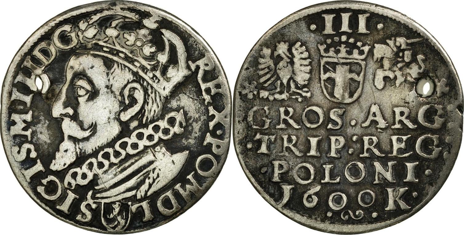 Poland 3 Groschen 1600 Warsaw Coin, Sigismund III, Warsaw, Silver, KM:6 ...