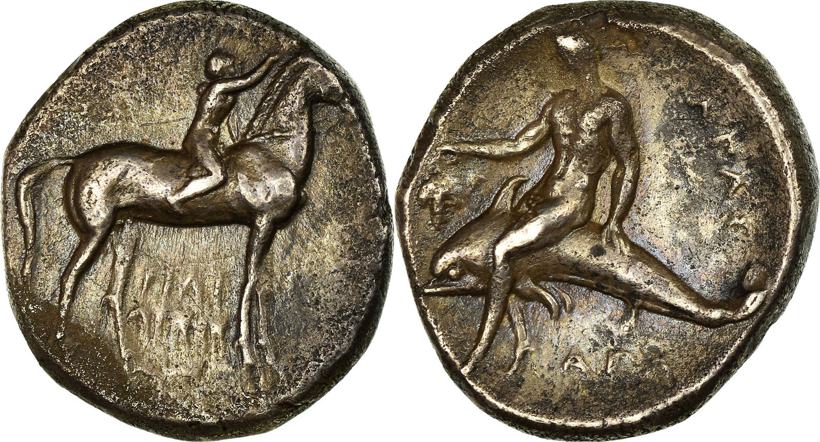 Stater 281-272 BC Tarentum Coin, Calabria, Tarentum, Silver, SNG EF(40 ...