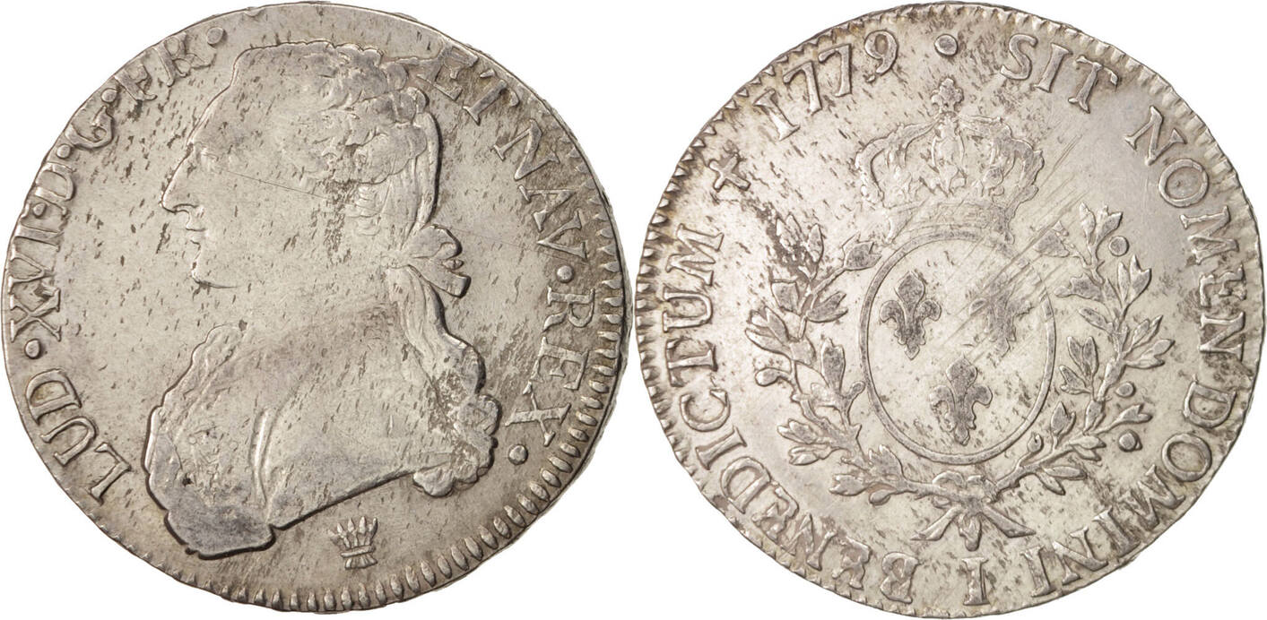 France Ecu 1779 I Coin, Louis XVI, Écu aux branches d'olivier, Limoges ...
