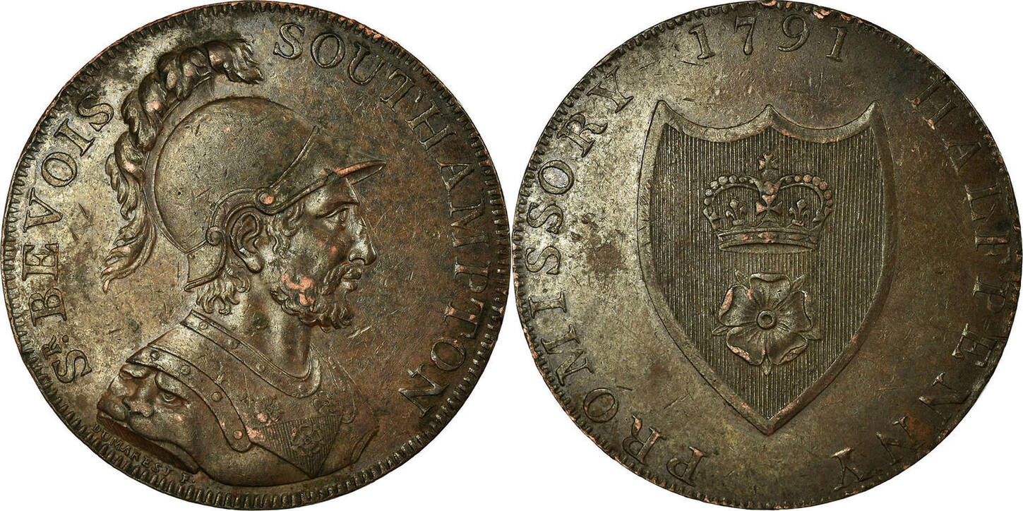 Great Britain Halfpenny Token 1791 Southampton Coin, Hampshire ...