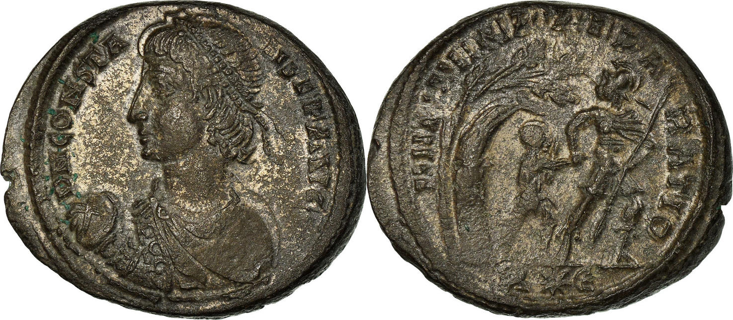Centenionalis 348-350 Rome Coin, Constans, Rome, Bronze, RIC:140 AU(50 ...